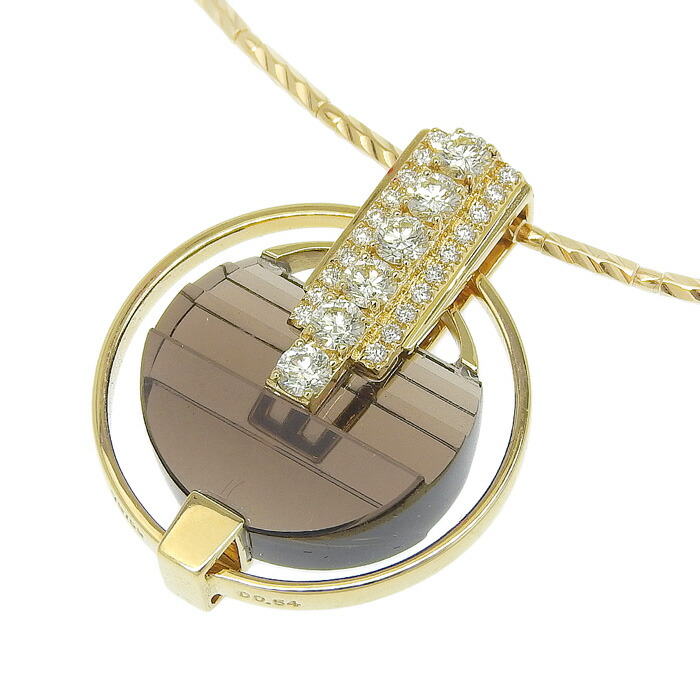 【楽天市場】Jeunet ジュネ スモーキークォーツ ダイヤ ネックレス K18YG 750 イエローゴールド スモーキークォーツ ダイヤモンド 0.54ct 46.5cm アジャスター付 ...