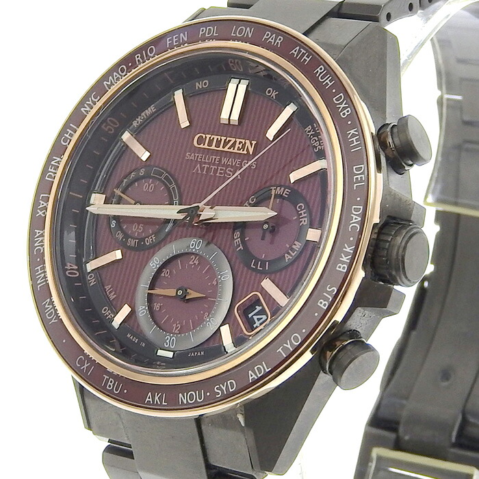 【楽天市場】CITIZEN シチズン アテッサ F950-0029S04 ボルドー文字盤 チタン チタニウム 腕時計 ソーラー メンズ 送料 ...