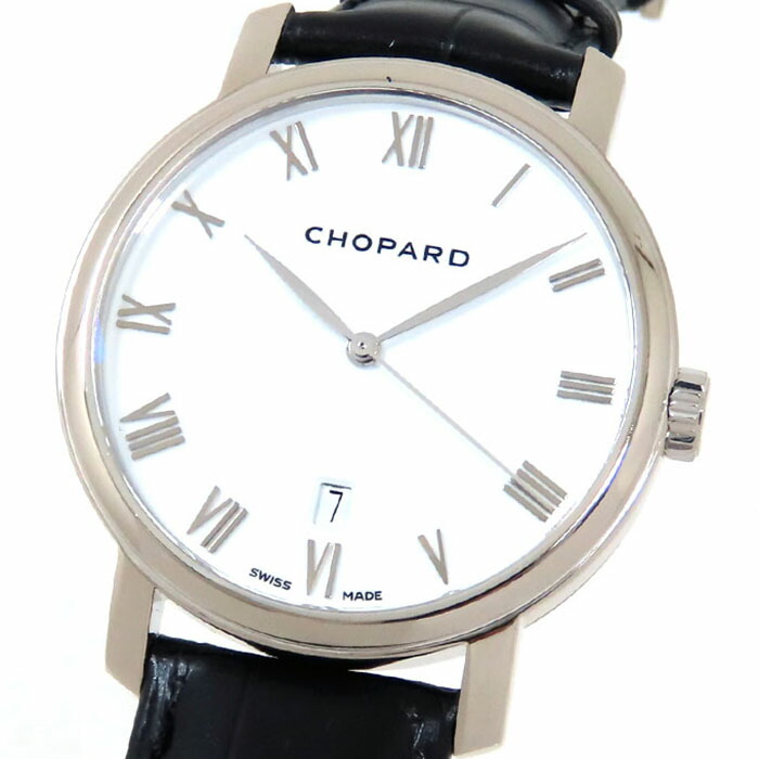 【楽天市場】Chopard ショパール クラシック 161278-1001 ホワイト文字盤 K18WG 750 ホワイトゴールド レザー 社外ベルト 腕時計 自動巻き メンズ 送料無料【仕上済 ...
