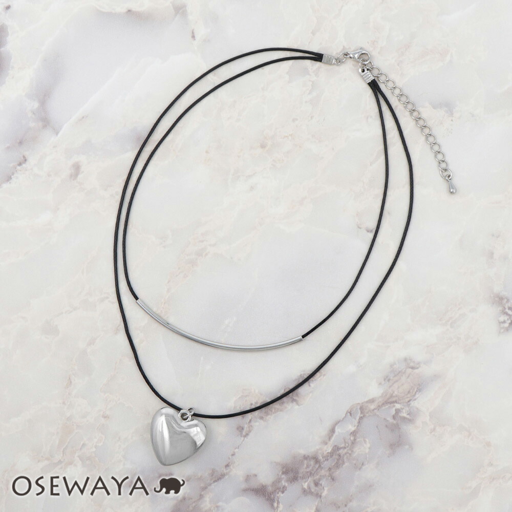 【楽天市場】【送料無料】ネックレス yura Que le bonheur t'arrive ハート バー 2連 コード ショートネックレス | OSEWAYA アクセサリー レディース 女性 ...