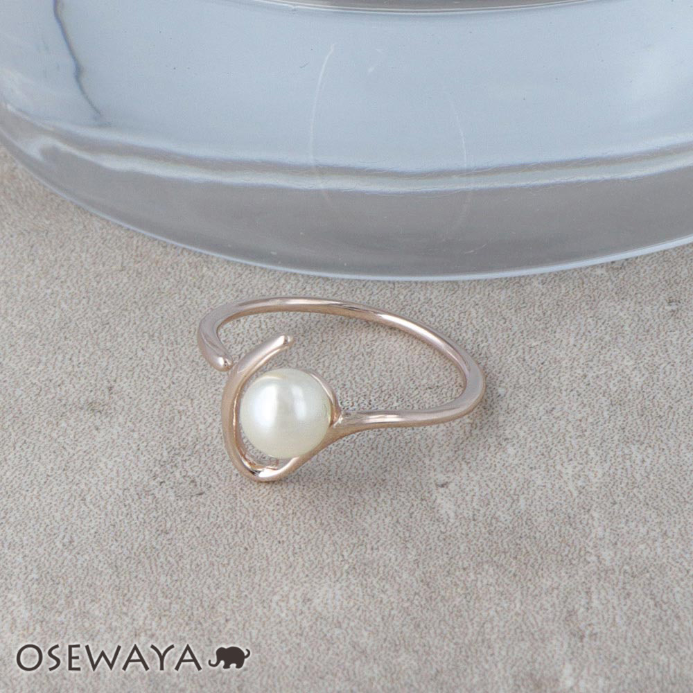 【楽天市場】【500円OFFクーポン配布】【楽天スーパーSALE 半額】リング ニッケルフリー ロゼシルバー ウェーブ ホールド パール フリーサイズ 指輪 | OSEWAYA アクセサリー ...