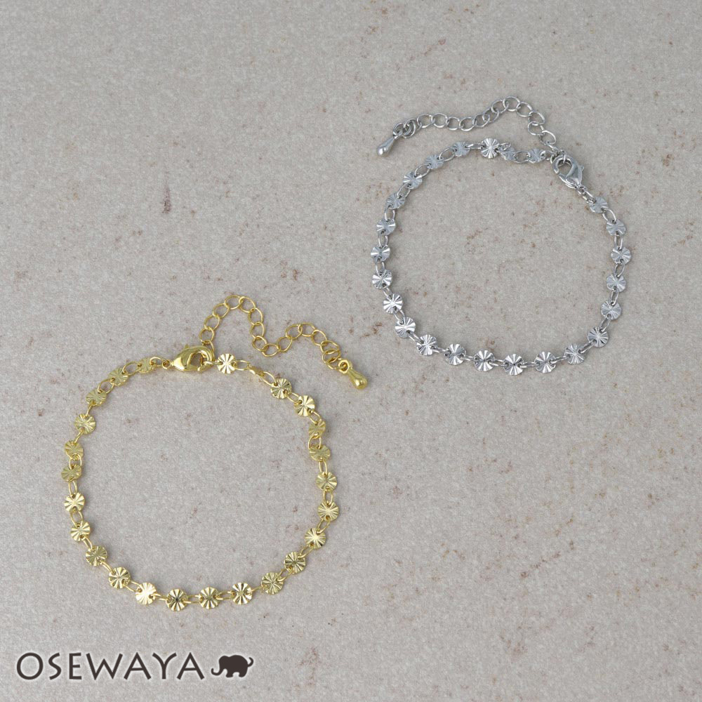 【楽天市場】【500円OFFクーポン配布】【楽天スーパーSALE 半額】ブレスレット ニッケルフリー メタル サークル ドット チェーンブレスレット | OSEWAYA アクセサリー ...