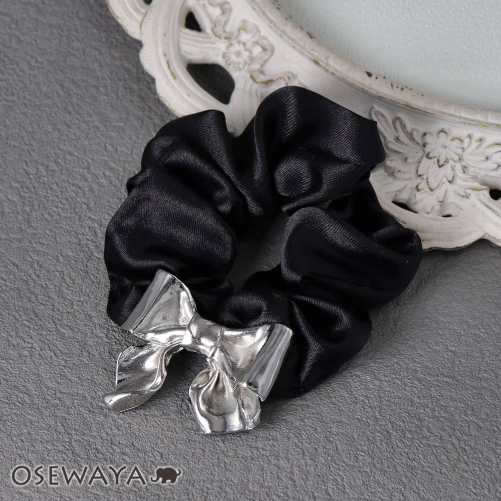 【楽天市場】【7/4 夜限定20％OFFクーポン】シュシュ yura メタル リボン ヘアゴム ヘアポニー | OSEWAYA ヘアアクセサリー ヘアアクセ レディース 女性 大人 プレゼント ...