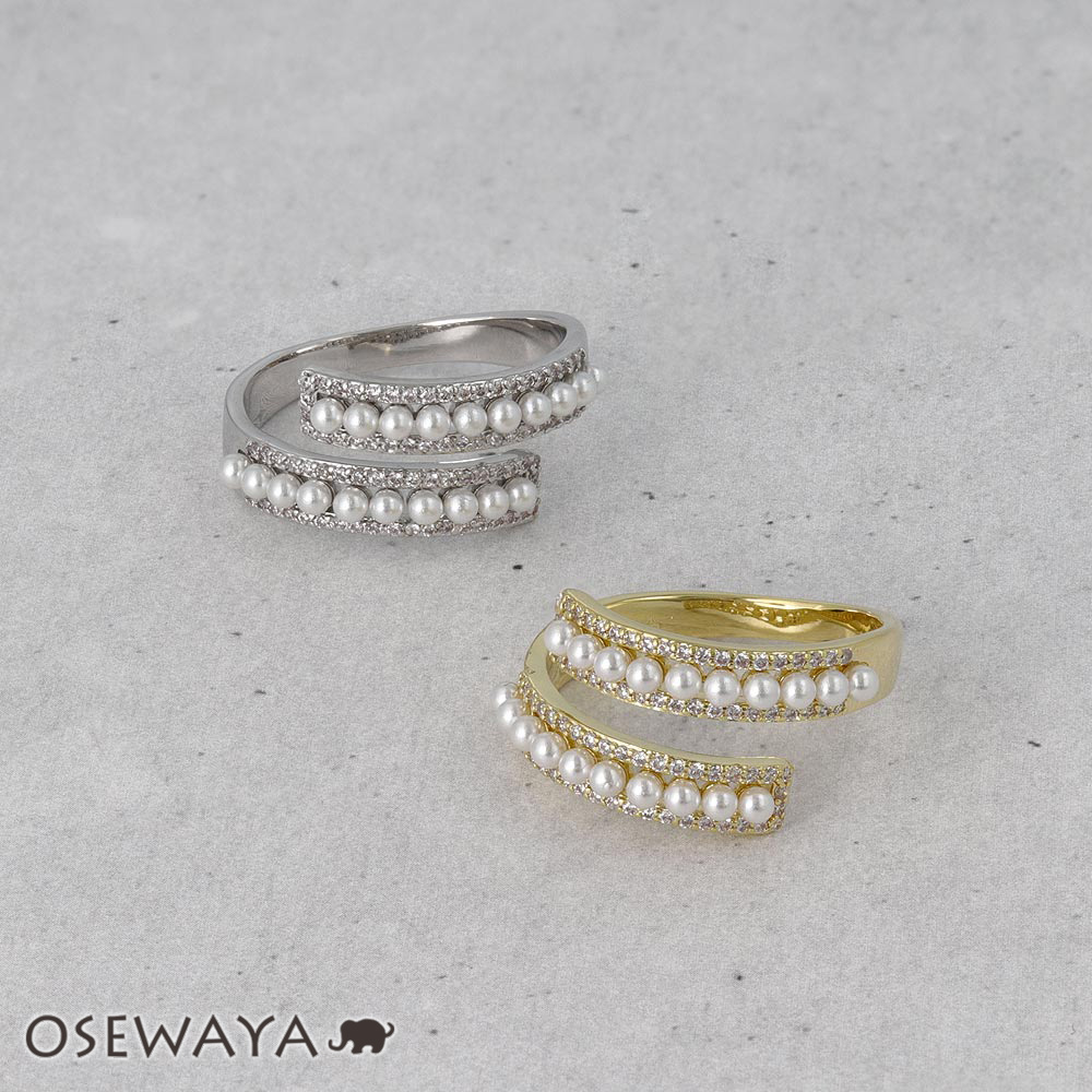 【楽天市場】【7/19 限定20％OFFクーポン】【送料無料】リング ニッケルフリー パール キュービックジルコニア フリーサイズ 指輪 | OSEWAYA アクセサリー レディース 女性 ...