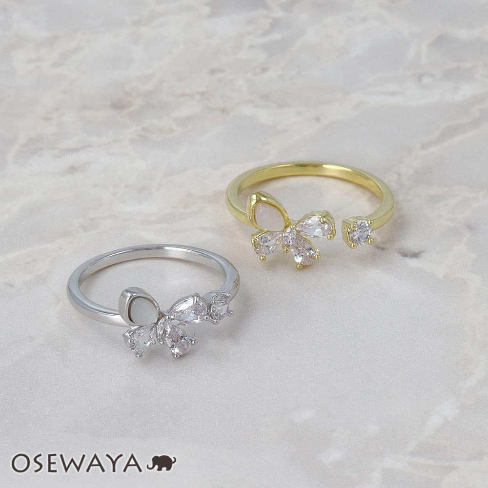 【楽天市場】【送料無料】リング ニッケルフリー メタル 蝶 バタフライ シェル キュービックジルコニア フリーサイズ 指輪 | OSEWAYA アクセサリー レディース 女性 大人 プレゼント ...
