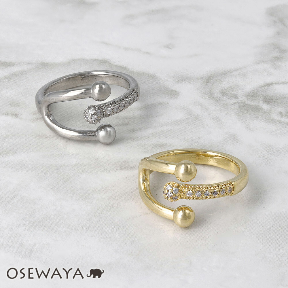 【楽天市場】リング ニッケルフリー メタル ボール ミニ ストーン U ライン 12号 指輪 | OSEWAYA アクセサリー レディース 女性 大人 プレゼント ギフト 結婚式 誕生日 ...