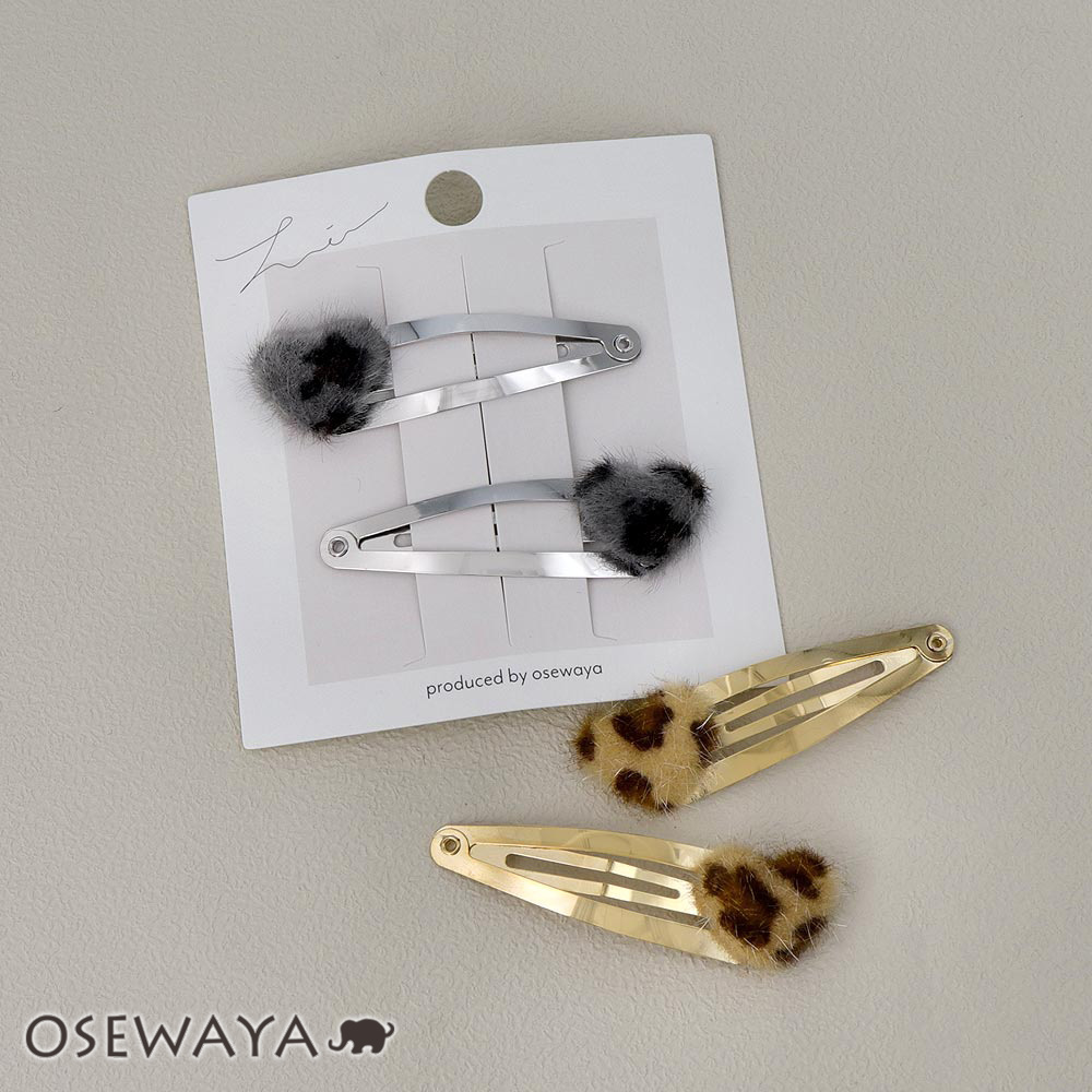 【楽天市場】【6/4夜限定30％OFFクーポン】【楽天スーパーSALE 半額】ヘアピン レオパード ヒョウ柄 ファー ハート 2本セット スリーピン | OSEWAYA ヘアアクセサリー ヘア ...