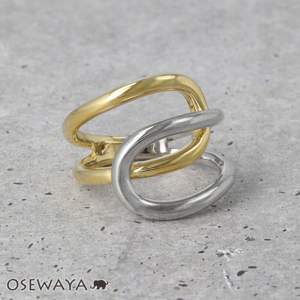 【楽天市場】リング ニッケルフリー メタル ゴールドxシルバー コンビカラー ハグ クロス 12号 指輪 | OSEWAYA アクセサリー レディース 女性 大人 プレゼント ギフト 結婚式 ...