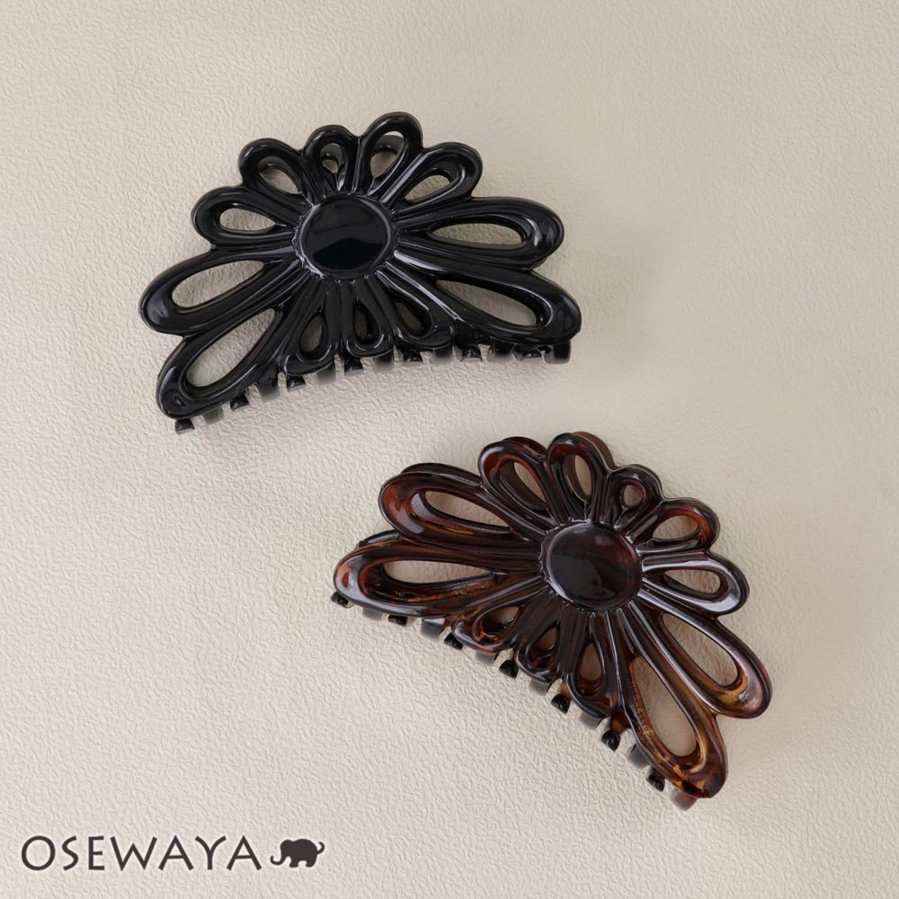 【楽天市場】【マラソン20％OFFクーポン配布中】ヘアクリップ フラワー 花 透かし ベーシックカラー バンスクリップ | OSEWAYA ヘアアクセサリー ヘアアクセ レディース 女性 大人 ...