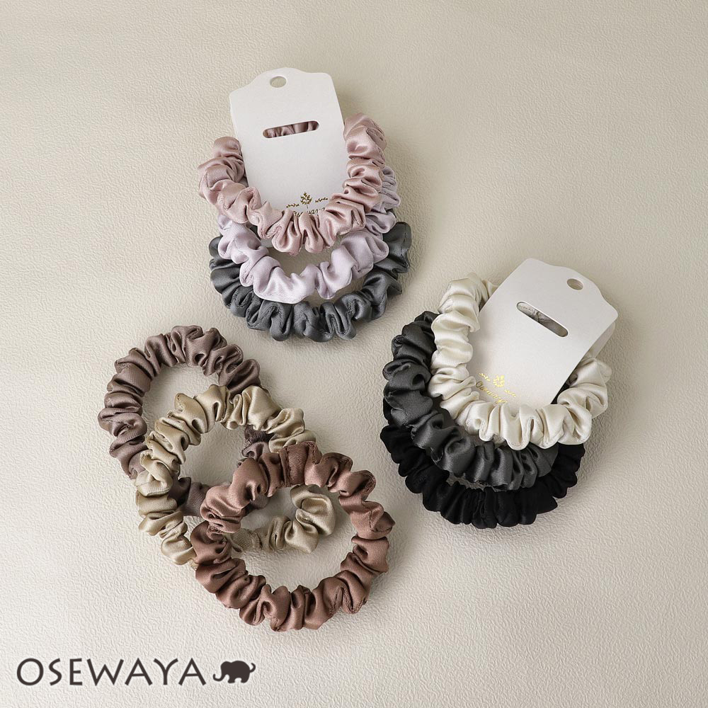 【楽天市場】【7/4 夜限定20％OFFクーポン】シュシュ 無地 カラー 3色 スリム ミニサイズ 3個セット ヘアゴム ヘアポニー | OSEWAYA ヘアアクセサリー ヘアアクセ ...
