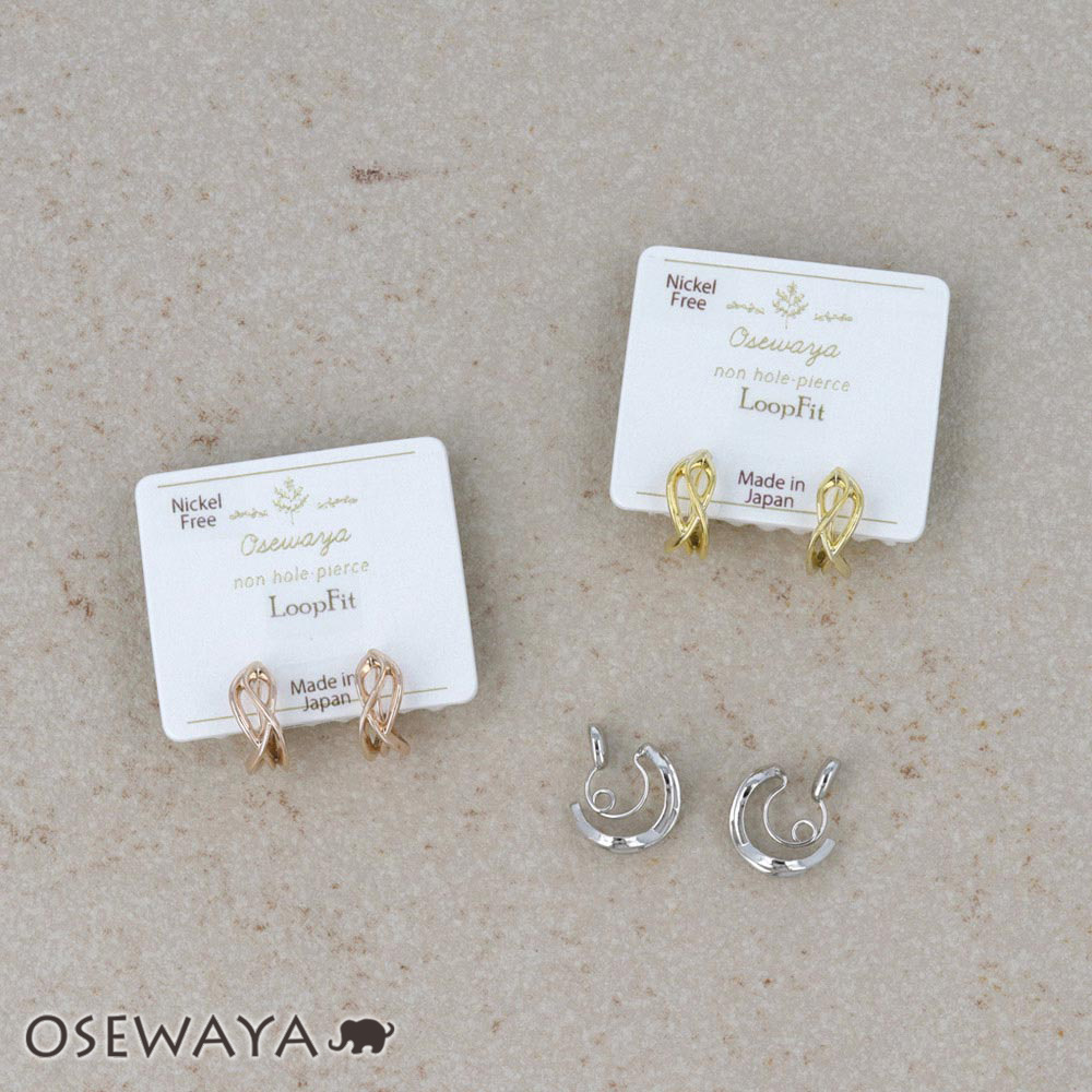 【楽天市場】【マラソン20％OFFクーポン配布中】ノンホールピアス ニッケルフリー メタル クロス ウェーブ ライン フープ イヤリング ループフィット | OSEWAYA アクセサリー ...