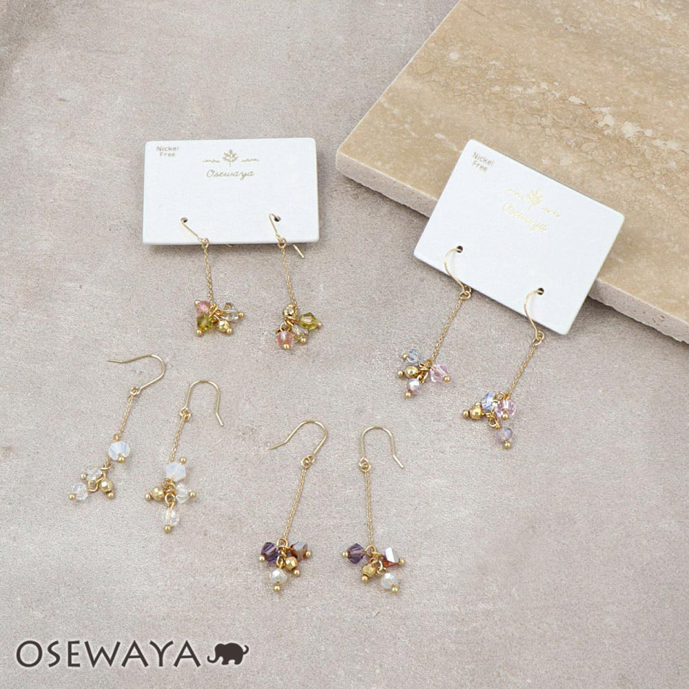 【楽天市場】【マラソン20％OFFクーポン配布中】ピアス ニッケルフリー メタル クリア カラー ビーズ チェーン 下がり フックピアス | OSEWAYA アクセサリー レディース 女性 ...