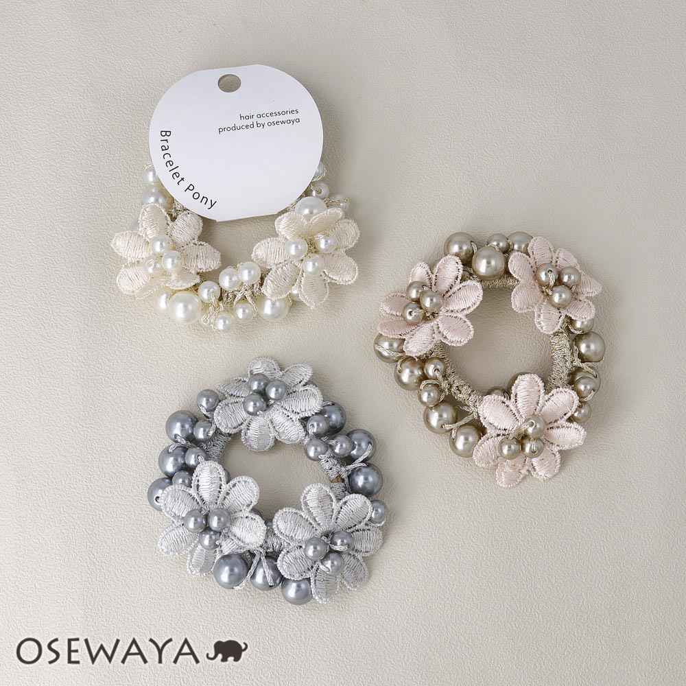 【楽天市場】【10/4夜限定20％OFFクーポン】ヘアゴム トリプル フラワー 花 カラー パール バブル ブレスポニー ヘアポニー | OSEWAYA ヘアアクセサリー ヘアアクセ ...