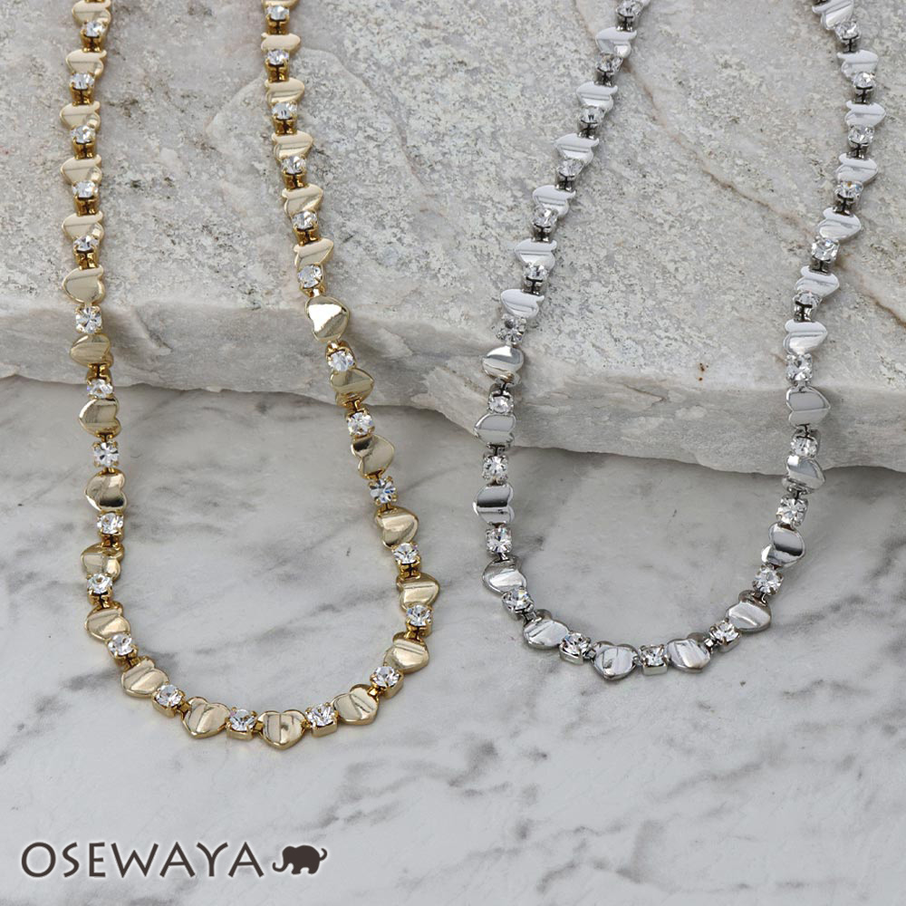 【楽天市場】【30％OFFクーポン配布中】ネックレス ニッケルフリー ハート メタル ストーン ショートネックレス | OSEWAYA アクセサリー レディース 金属アレルギー 女性 大人 ...