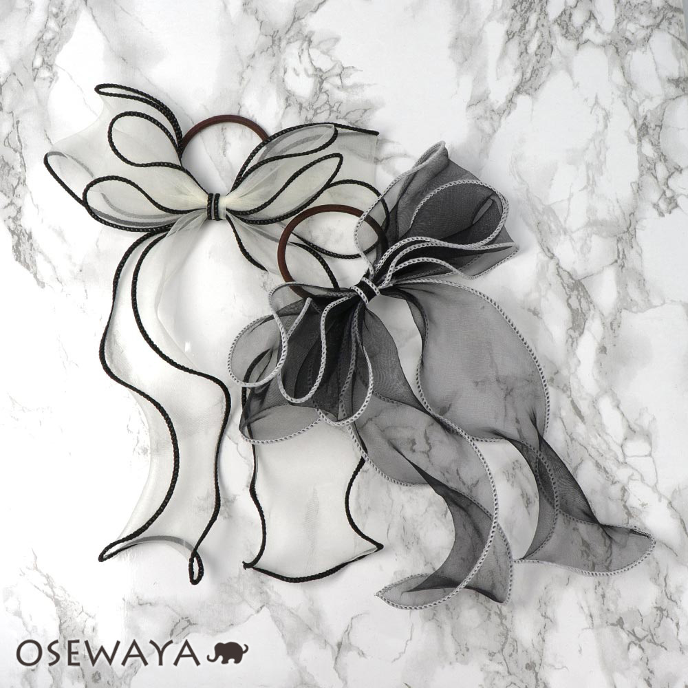 【楽天市場】【6/4夜限定30％OFFクーポン】【楽天スーパーSALE 半額】ヘアゴム モノトーン バイカラー パイピング リボン ヘアポニー | OSEWAYA ヘアアクセサリー ヘアアクセ ...