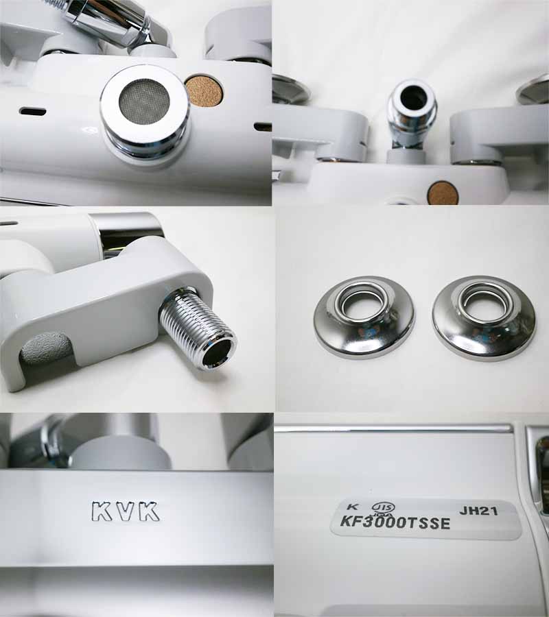 【楽天市場】【新古品】 KVK KF3000 ユニットバス専用混合水栓セット / ワンストップ付きシャワーヘッド メタル調ホース 吐水口固定 【傷有り】 【V0419-01】：お新古市場