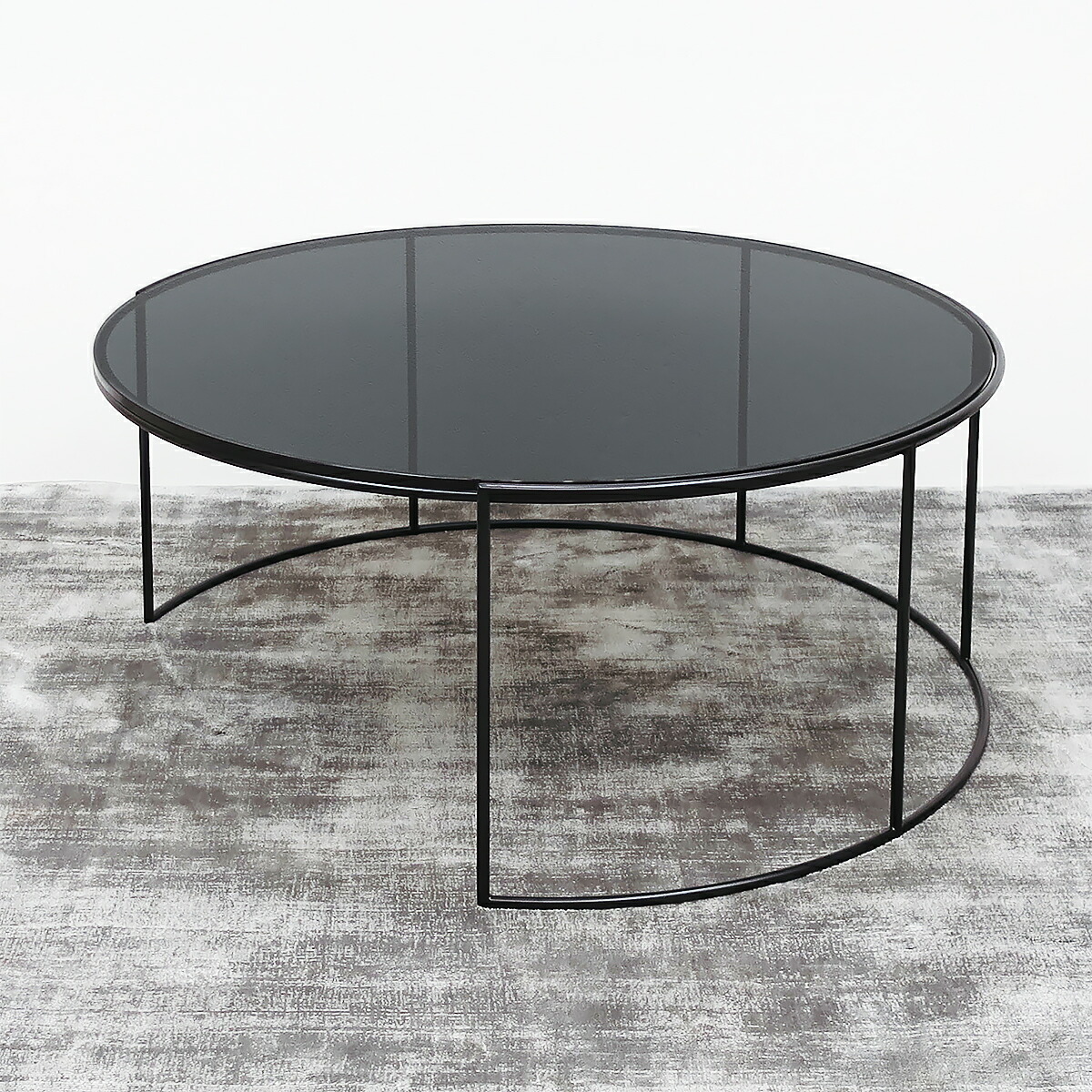 【楽天市場】【新古品】 【モデルルーム展示品】 arflex (アルフレックス) [CLIPS (クリップス)] / φ870 円形 ガラス天板 センターテーブル ブラック 【W0522-02 ...