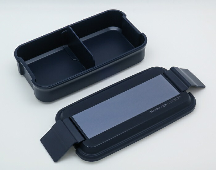【楽天市場】メタリックスタイルランチボックス 850ml BL-37D（仕切付弁当箱） 食洗機対応 抗菌！：オーエスケー Style