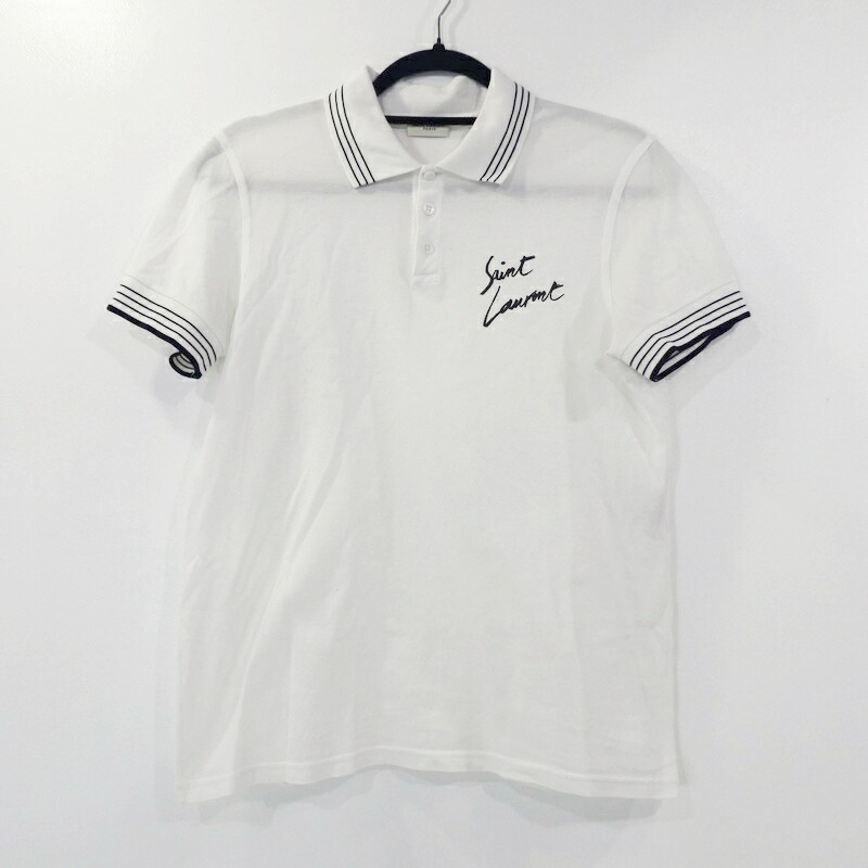 【楽天市場】【中古】SAINT LAURENT｜サンローラン シグネチャー 483417 ポロシャツ半袖 2017SS ホワイト サイズ：XS ...