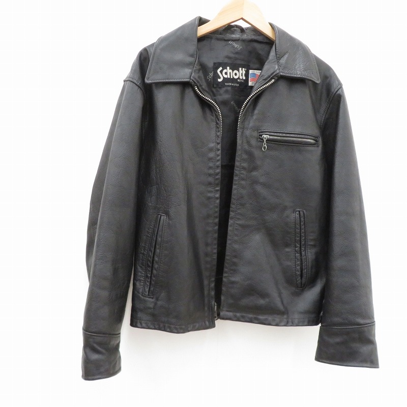 【楽天市場】【中古】schott | ショット シングルライダース レザー ジャケット 659 ブラック サイズ：38【瀬戸大橋店】：お宝市番館