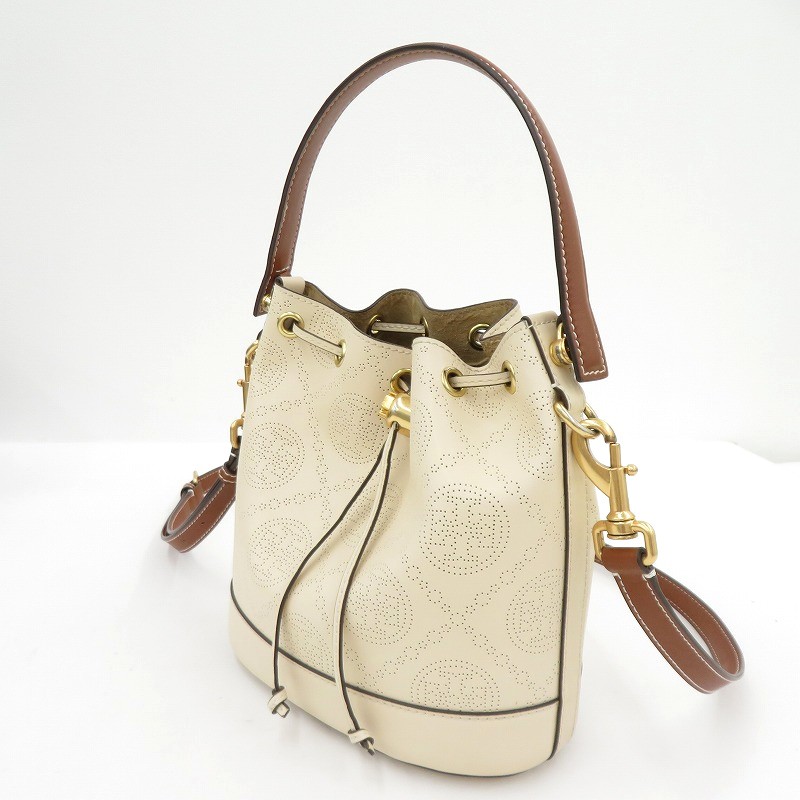 【楽天市場】【中古】Tory Burch | トリーバーチ Tモノグラム パンチングレザー バケットバッグ ショルダーバッグ 80768 ...