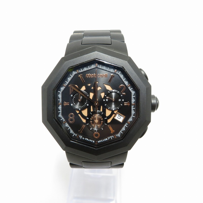 【楽天市場】【中古】roberto caballi｜ロベルトカヴァリ クロノグラフ RV1G003M0081 腕時計 ブラック【f131】：お宝市番館