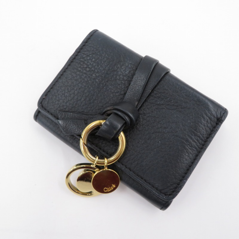 【楽天市場】【中古】CHLOE｜クロエ ALPHABET アルファベット レザー 三つ折り財布 ブラック【f125】：お宝市番館