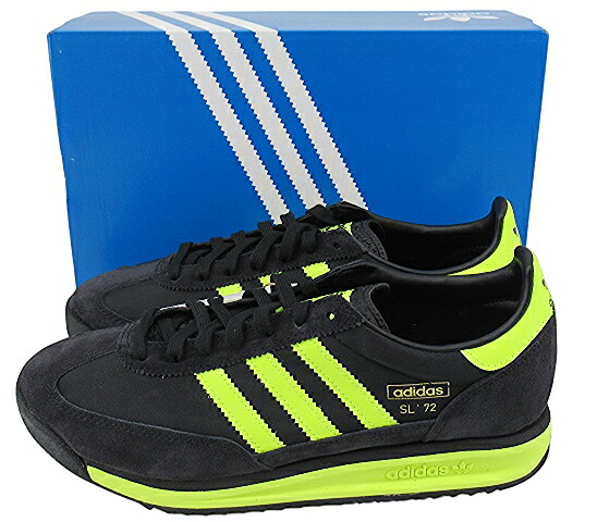 【楽天市場】【未使用】adidas “アディダス” SL 72 RS "CORE BLACK/NEON YELLOW" スーパーライト 72 ...