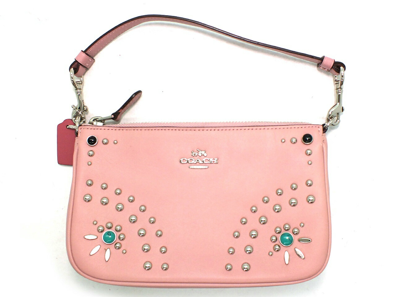 【楽天市場】【中古】COACH グラブタン レザー ウェスタン リベット ノリータ リストレット マルチ ポーチ 56524 "コーチ ...