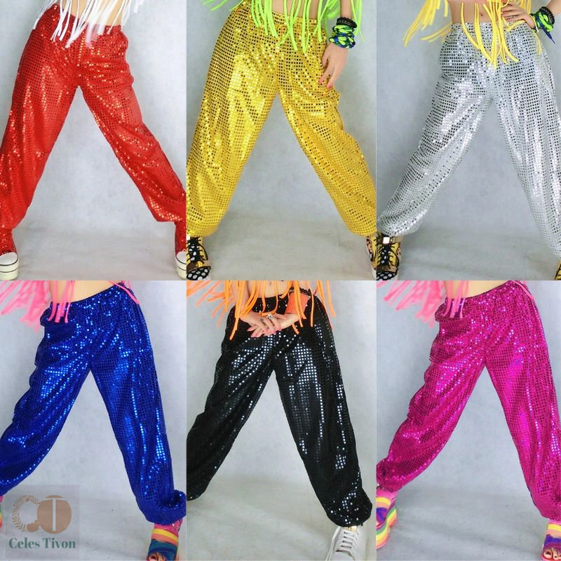 【楽天市場】ダンスパンツ レディース ヒップホップ ダンス衣装 ズボン レディース/メンズ/ジュニア/キッズ ウエストゴム スパンコール キラキラ ドラム ジャズダンス ステージ衣装 おしゃれ ...