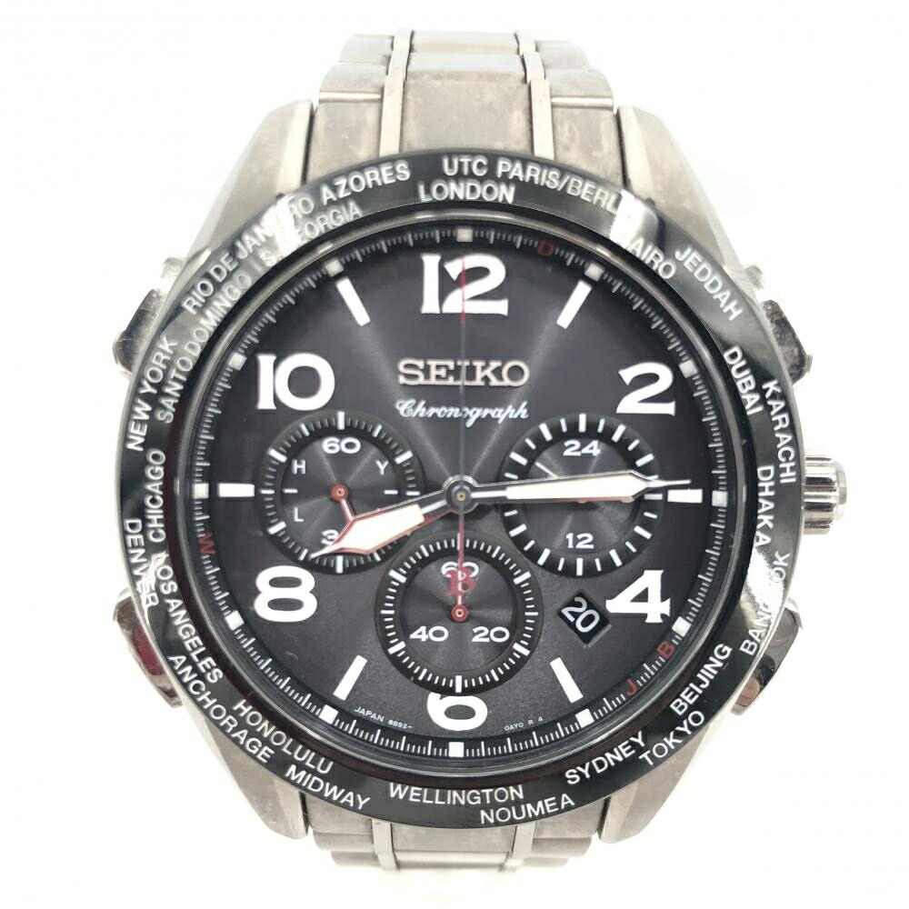 【楽天市場】【中古】SEIKO BRIGHTZ 8B92-0AY0 腕時計 シルバー/ブラック セイコー[17]：お宝創庫