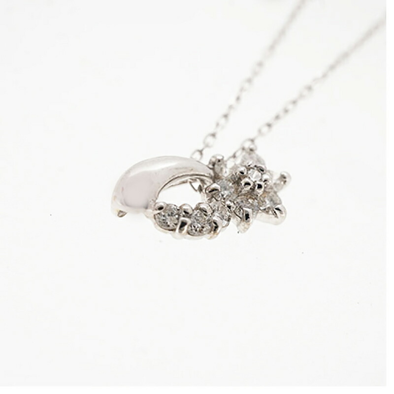 【楽天市場】【ju160】ダイヤモンド ネックレス/0.1ct/K18WG ホワイトゴールド/花 フラワー/未使用：おたからや 楽天市場店