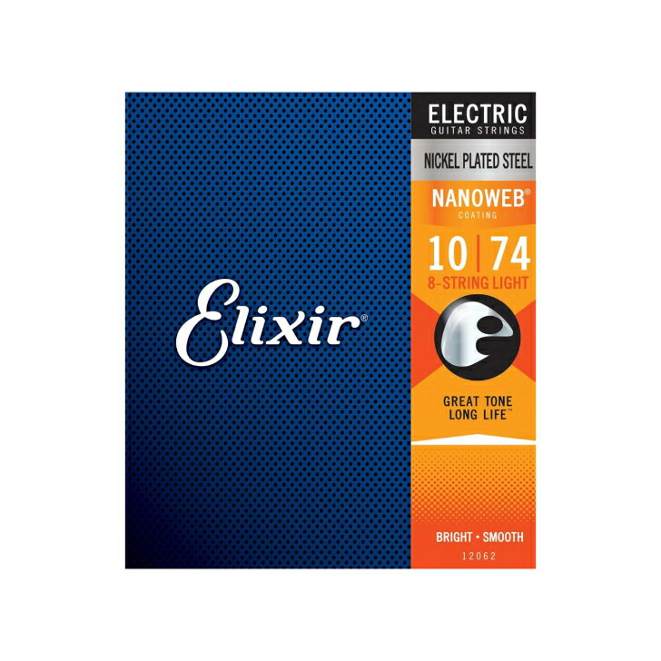 【楽天市場】【エレキギター弦】エリクサー エレキギター弦 8弦 12062 NANOWEB LIGHT 10-74 Elixir 8 ...