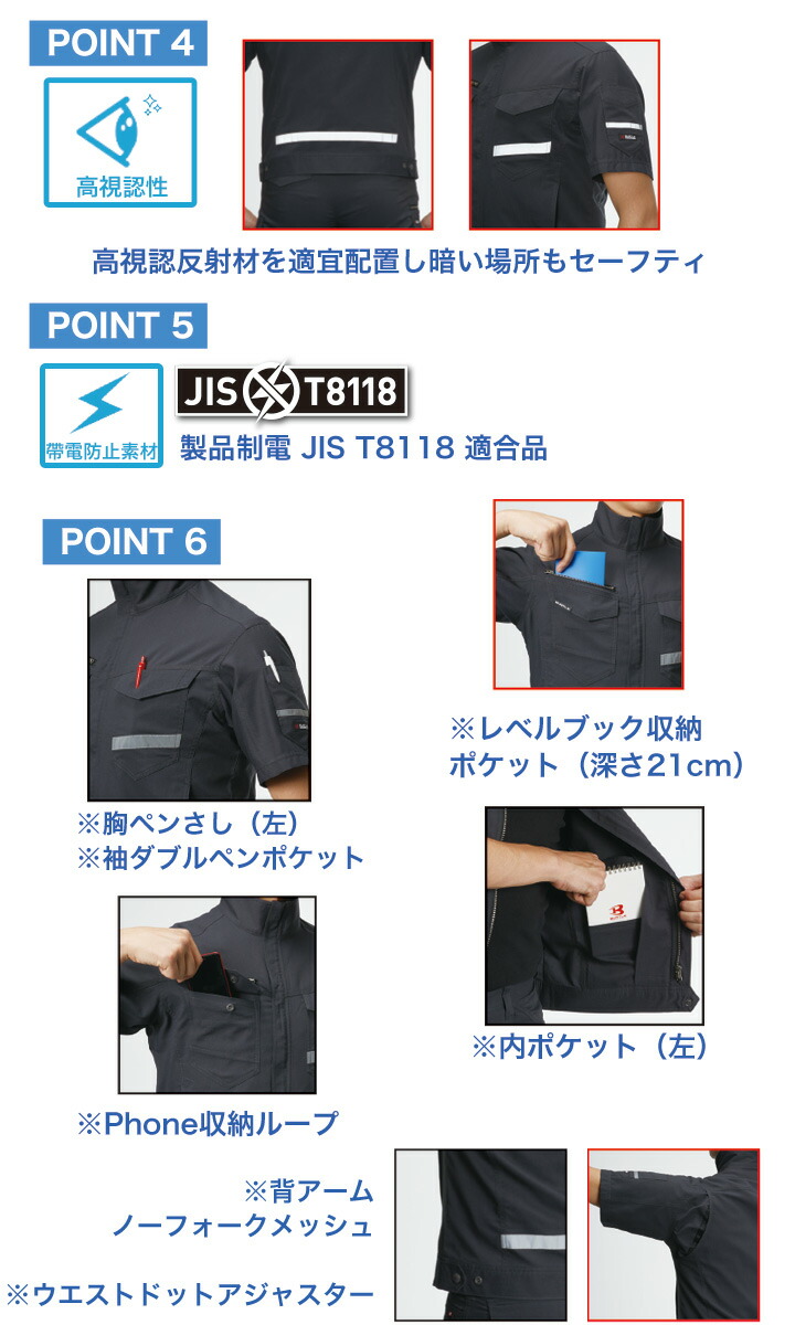 【楽天市場】BT:9096 スーパーストレッチドビー半袖ジャケット【BURTLE バートル 作業着 作業服 バートル作業服 暑さ対策 ワークウェア 吸汗 通気 涼感素材 制電 リフレクター ...