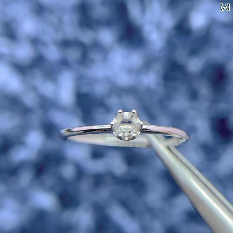 【楽天市場】リング 空枠 指輪 DIY S925 シルバー ラウンド 3 * 3 精巧 フェザー シンプル 無地 開部 メンズ レディース：おうち健康生活