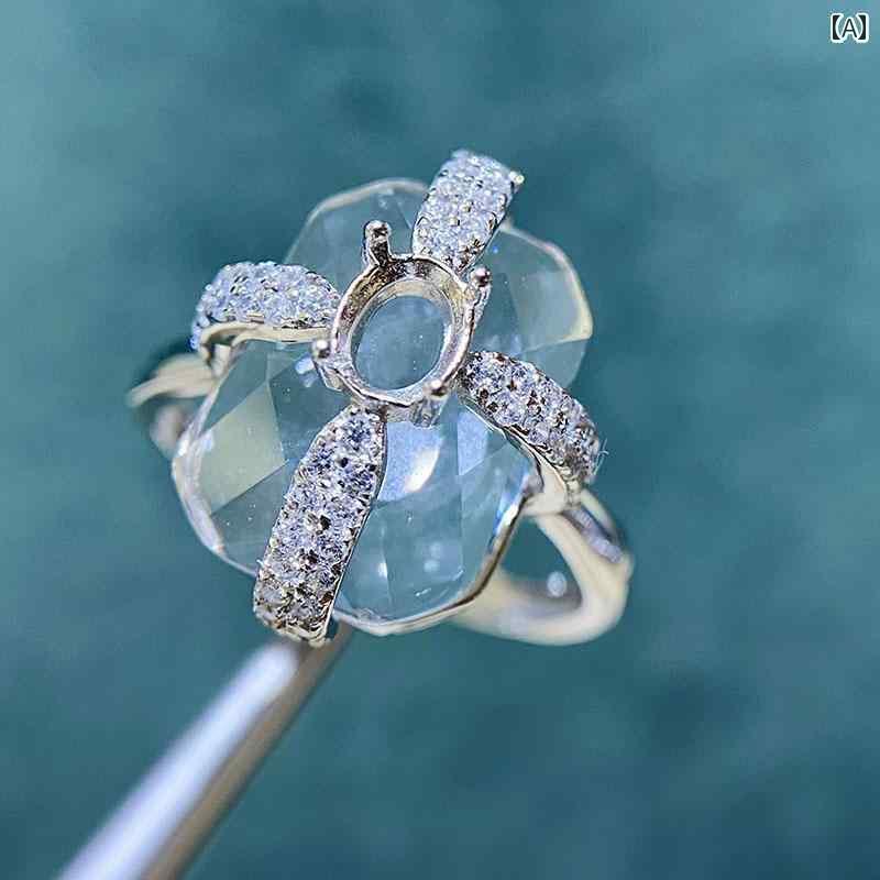 【楽天市場】リング 空枠 指輪 DIY S925 スターシルバー リビング レディース オーバル 4 * 5 象眼 細工 ホワイト リスタル ゴールド 1 6 * 8 ：おうち健康生活