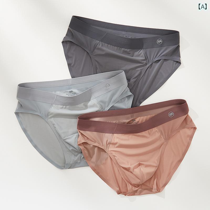 【楽天市場】メンズ 下着 ブリーフ おしゃれ パンツ 冷感 夏 薄手 通気性 大きめサイズ シンプル 涼しい シームレス セクシー 極薄 ...