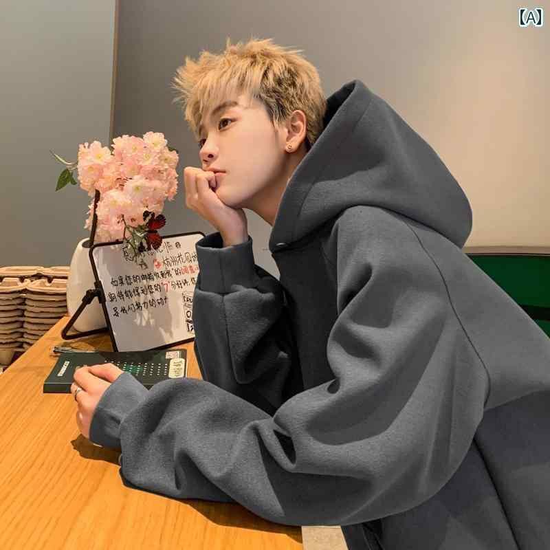 【楽天市場】パーカー メンズ 春秋 大人 長袖 トップス フード カジュアル スポーツ 旅行 おしゃれ シンプル 大きめサイズ ゆったり 無地 ...