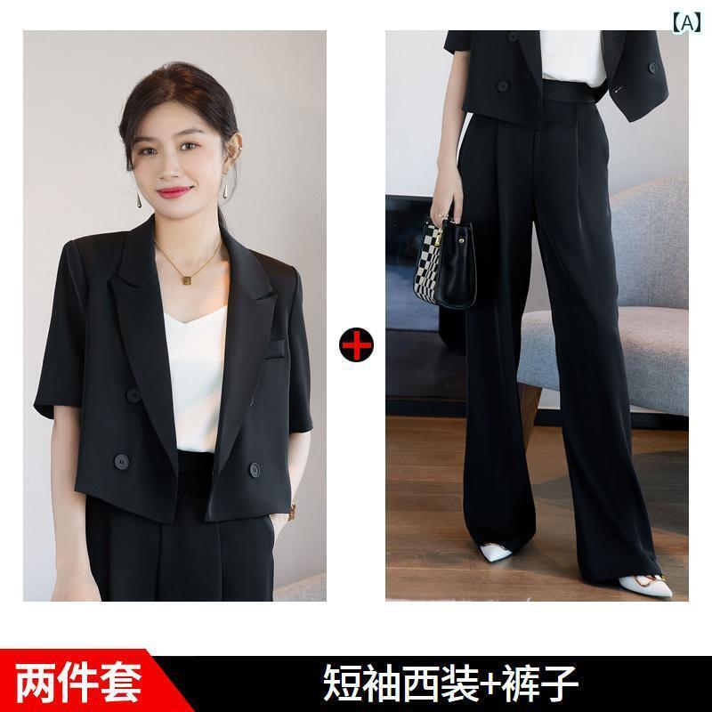 【楽天市場】レディース おしゃれ パンツスーツ シフォン 夏 半袖 薄手 ゆったり 大きめサイズ 上下セット 大人 上品 ジャケット オフィス ...