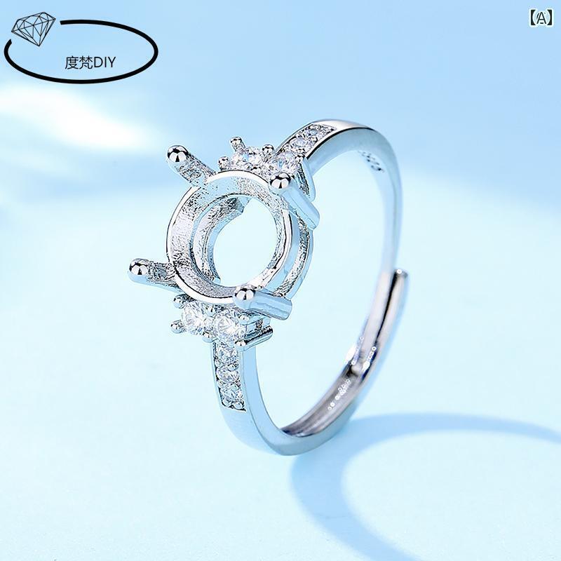 【楽天市場】リング 空枠 指輪 DIY 925 シルバー ホルダー レディース 象嵌 楕円形 diy オープン ホルダー：おうち健康生活