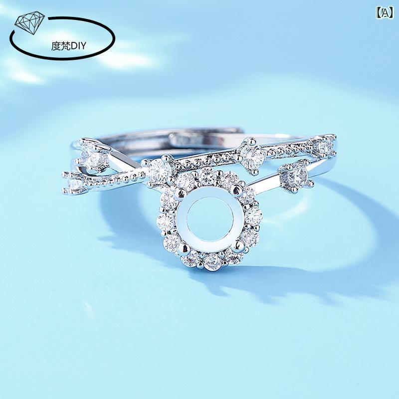 【楽天市場】リング 空枠 指輪 DIY diy S925 銀 メッキ オープン レディース 宝石 象嵌 楕円形 シルバー：おうち健康生活