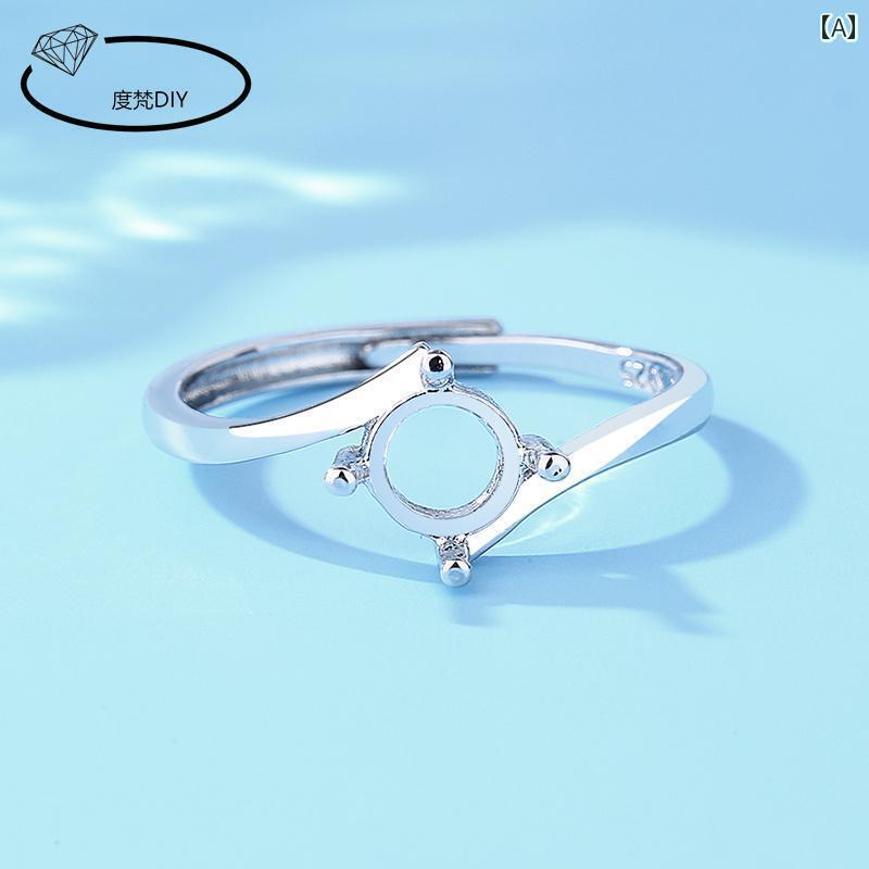 【楽天市場】リング 空枠 指輪 DIY diy S925 銀 メッキ オープン レディース ベア 象眼 フラット：おうち健康生活