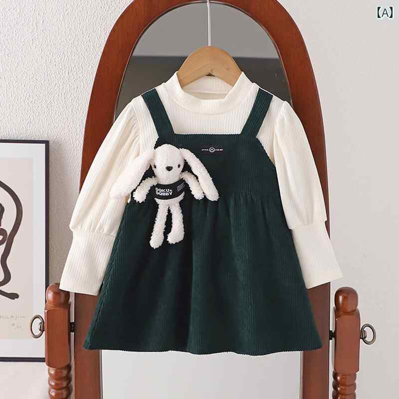 【楽天市場】子供服 女の子 キッズ かわいい おしゃれ スカート 春秋 プリンセス スカート コーデュロイ 綿 かわいい クマ サスペンダー ...