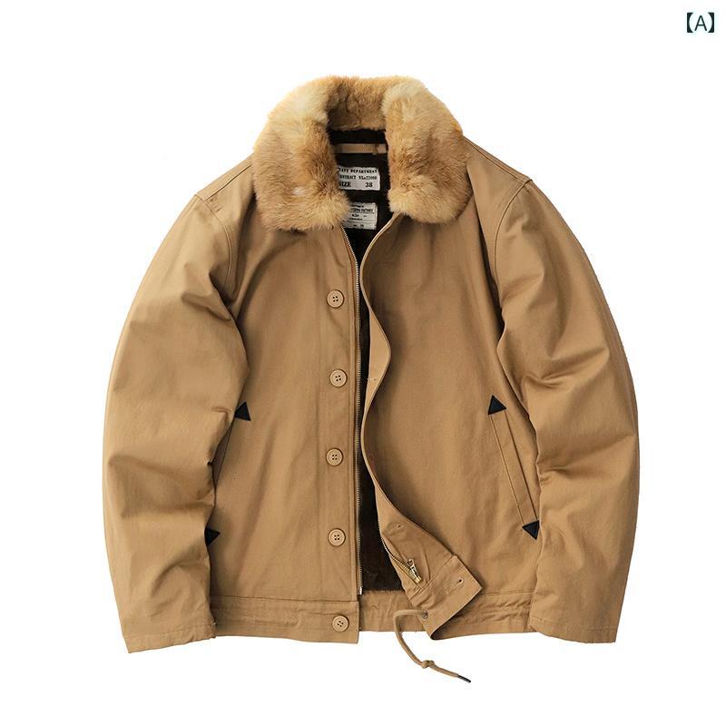 【楽天市場】ミリタリージャケット メンズ アウター カジュアル アメカジ ジャンパー コットン コート 厚手 アメリカン レトロ キャメル ...