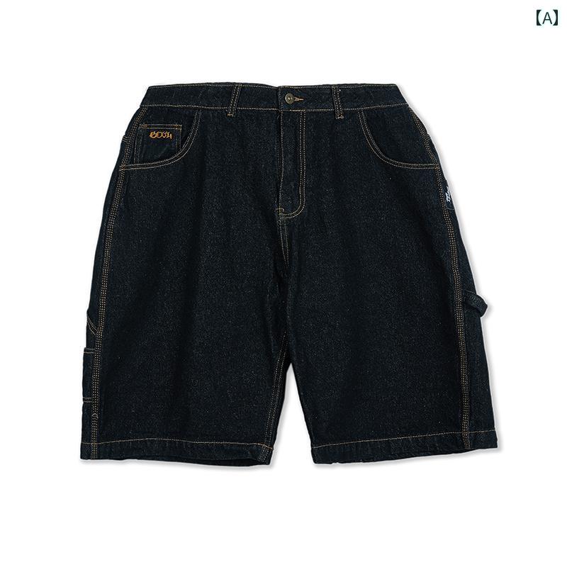 【楽天市場】デニム パンツ メンズ ジーンズ カジュアル 大きめサイズ ヒップホップ ショート ストリート クロップド ラップ アメリカン ...