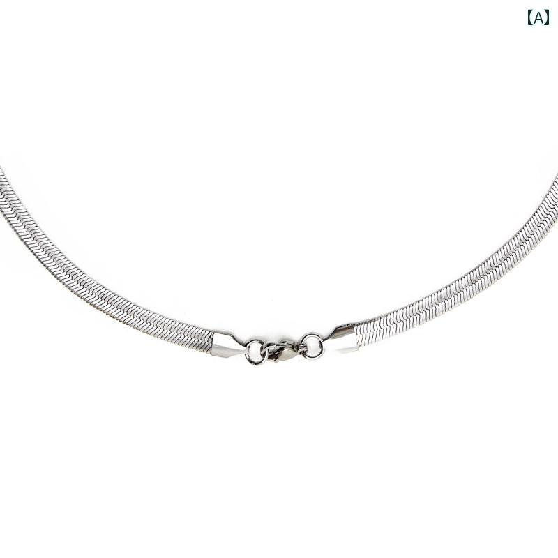 【楽天市場】ネックレス メンズ レディース アクセサリー おしゃれ シンプル スネークボーン チェーン ヒップホップ アメリカン プレーン：お ...