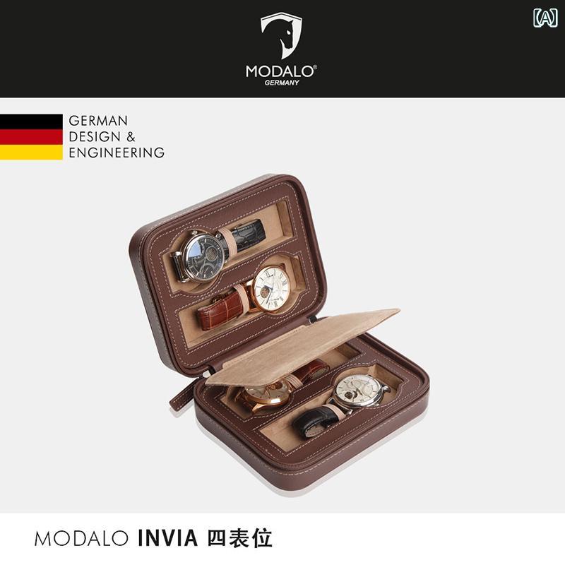 【楽天市場】時計ケース 腕時計 携帯 収納 持ち運び 旅行 ポータブル ギフト シンプル おしゃれ ボックス ブラウン レッド ブラック：お ...