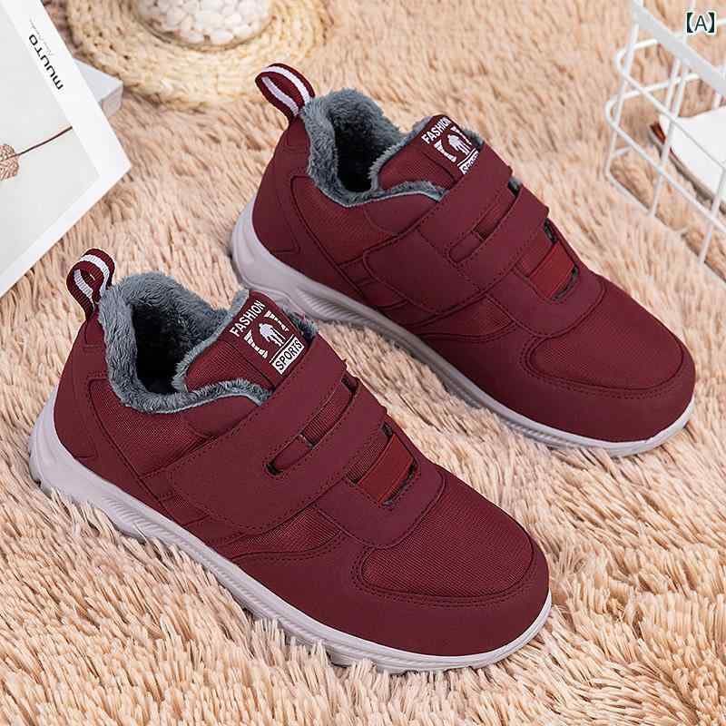 【楽天市場】コンフォートシューズ レディース 婦人靴 シニア 面ファスナー 履きやい 冬 裏起毛 暖かいスニーカー レッド ブラック ブルー ...