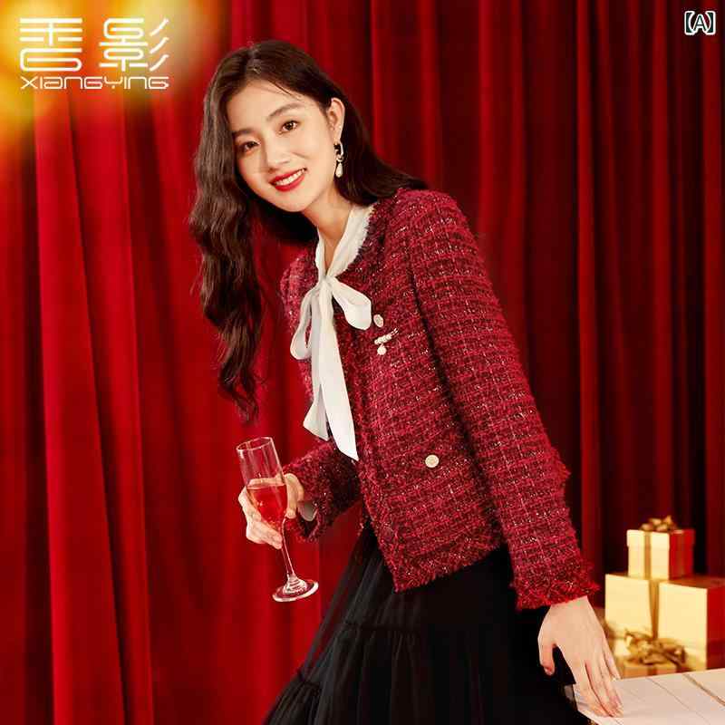 【楽天市場】ツイード ジャケット レディース おしゃれ きれいめ ショート丈 秋冬 ファッション ノーカラー レッド：おうち健康生活