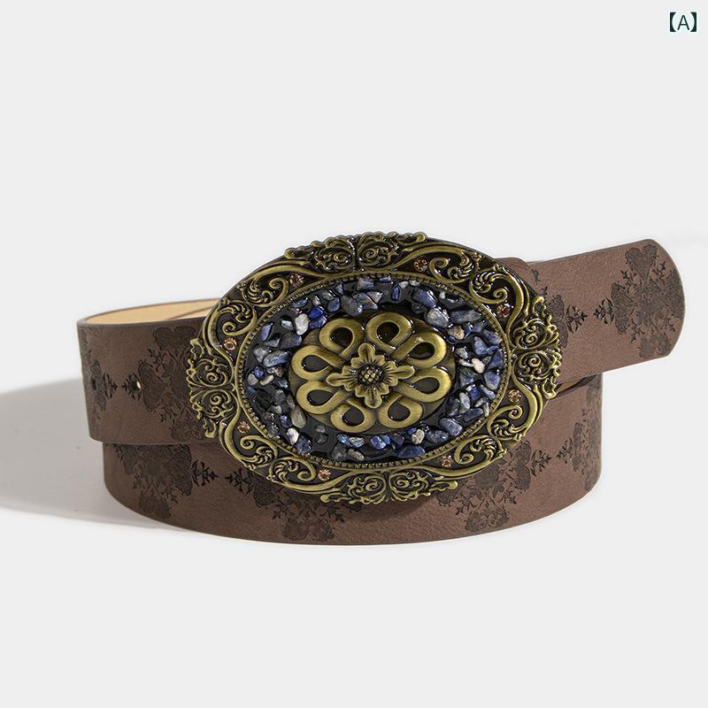 【楽天市場】レディース ベルト レディース 秋冬 レトロ エスニック 装飾 アジアン 民族風 個性 おしゃれ アクセサリー ウエストマーク ...
